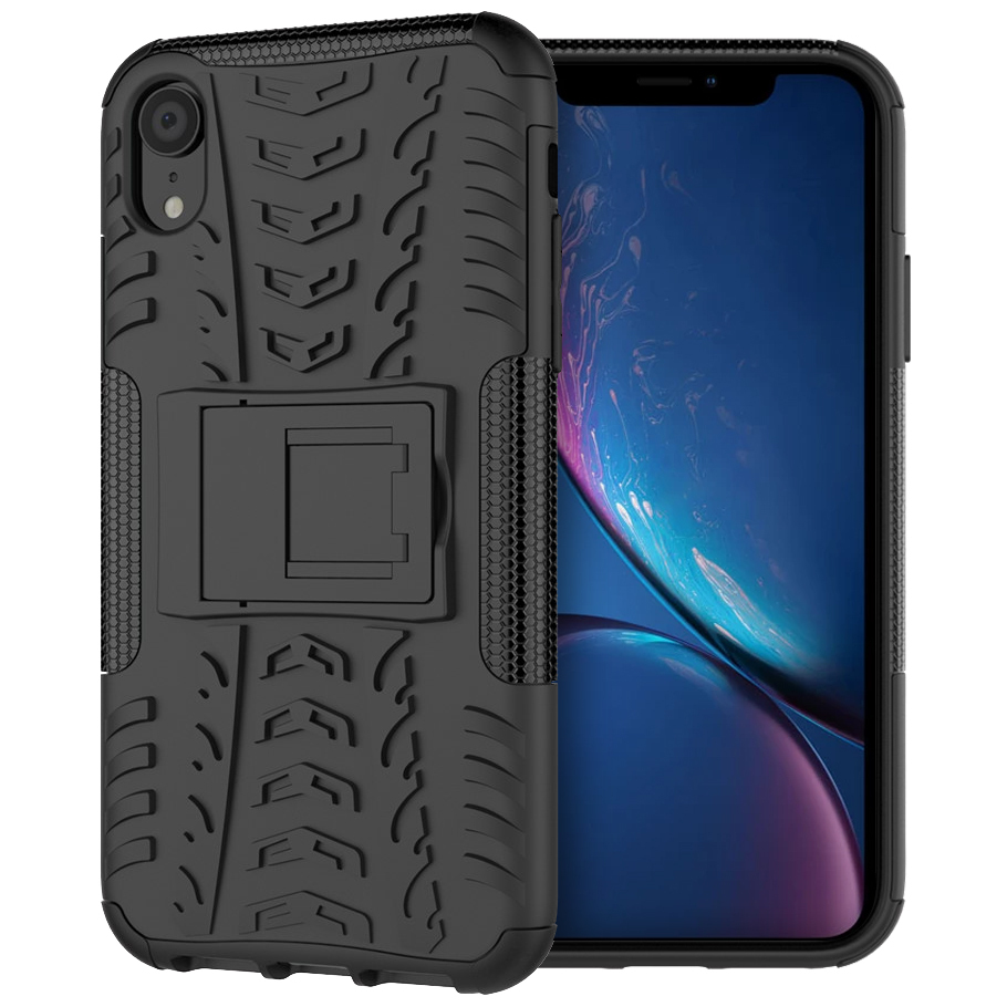 Dual Layer Rugged Tough Case for Apple iPhone XR (Black)